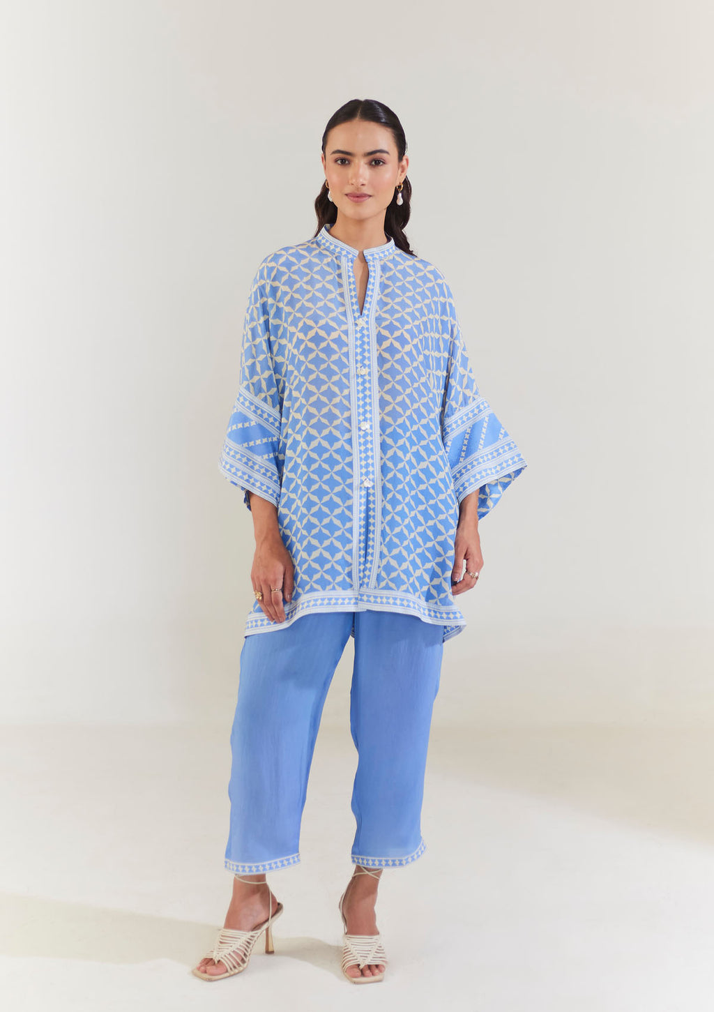 Yin and Yang Powder Blue Boxy Shirt Set – Seeaash